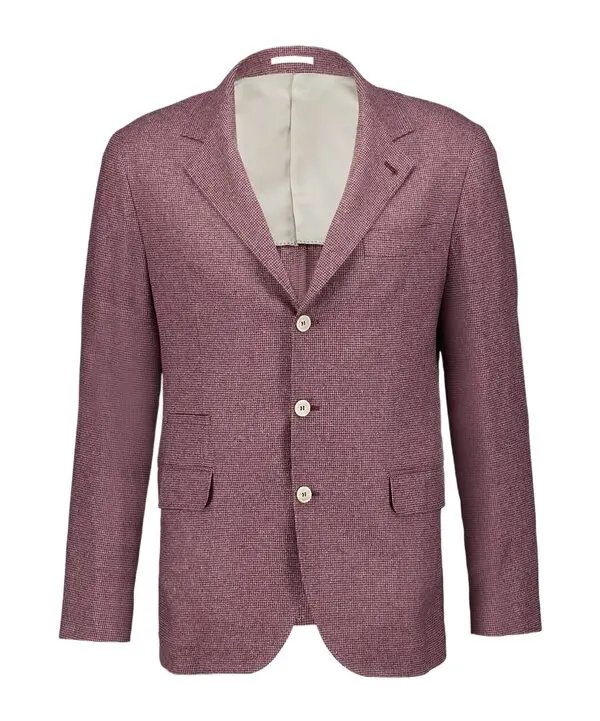 Brunello Cucinelli Single-breasted Puppytooth Blazer - Red