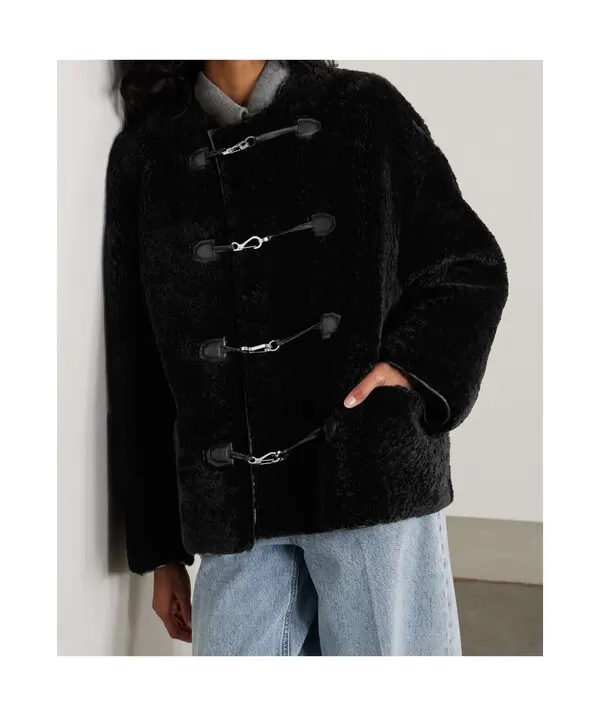 TOTEME Long-sleeved Fur Coat With Buckle Detail