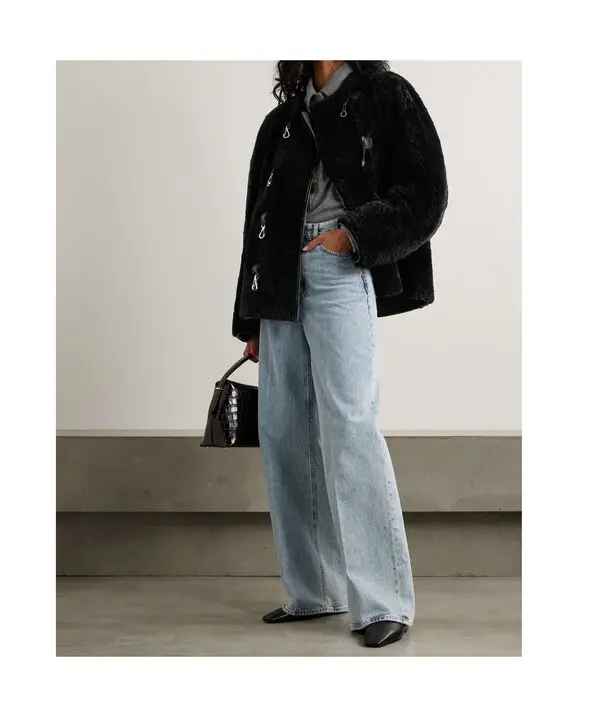 TOTEME Long-sleeved Fur Coat With Buckle Detail