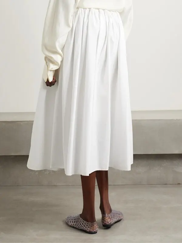 THE ROW Cotton Poplin Mid-length Dress - White