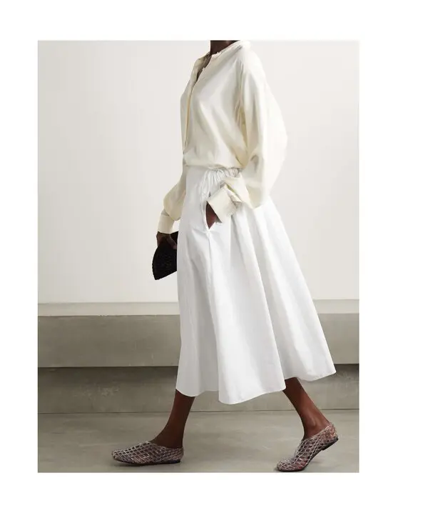 THE ROW Cotton Poplin Mid-length Dress - White