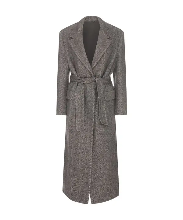 Brunello Cucinelli Monili Chain-embellished Chevron Coat