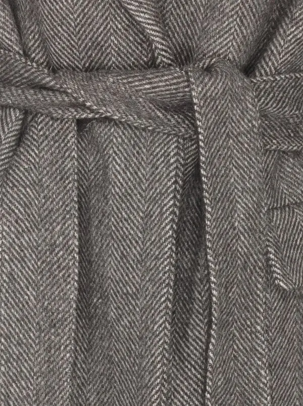 Brunello Cucinelli Monili Chain-embellished Chevron Coat