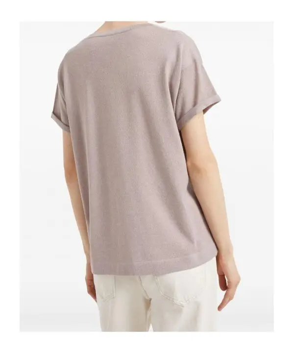 Brunello Cucinelli Metal Thread Knitted T-shirt