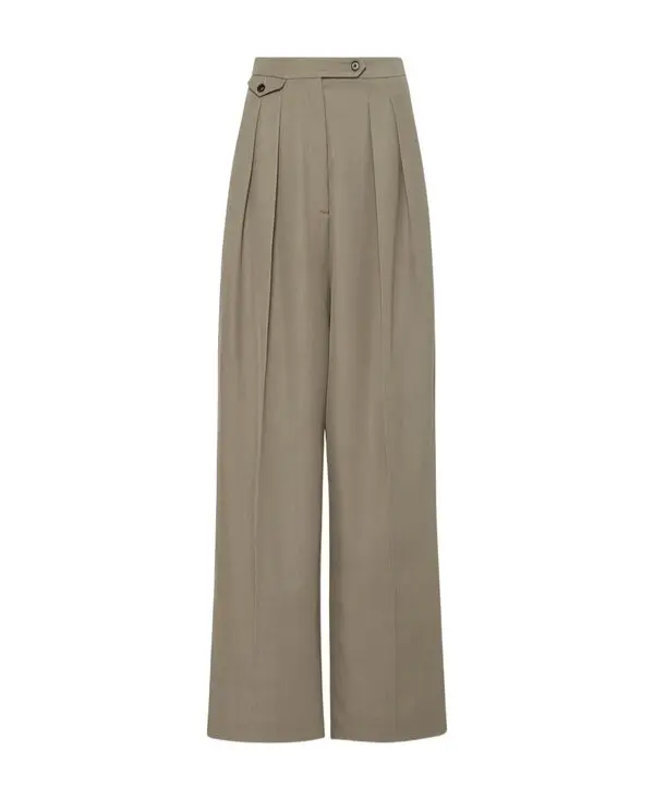 THE ROW High-waisted Pleated Wide-leg Trousers