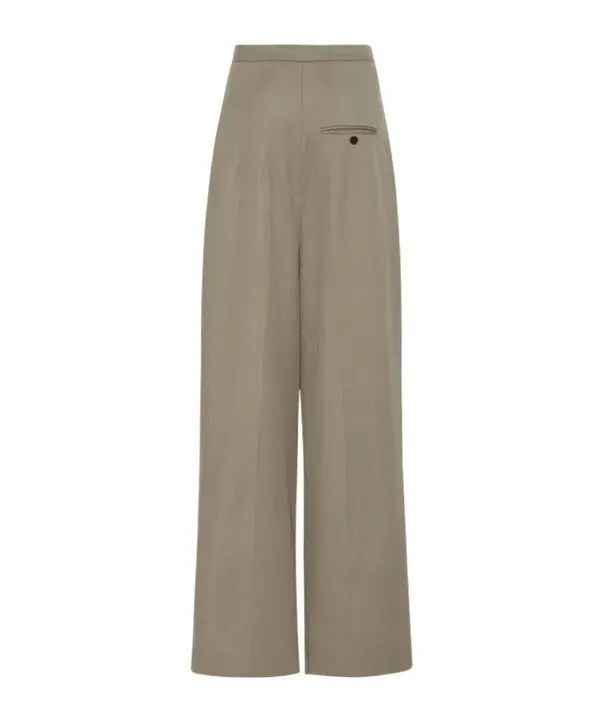 THE ROW High-waisted Pleated Wide-leg Trousers