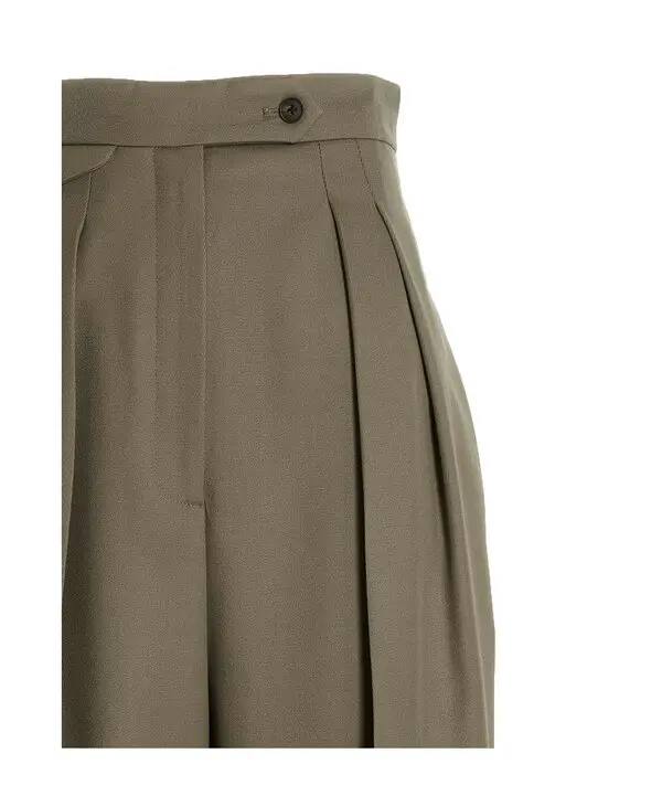 THE ROW High-waisted Pleated Wide-leg Trousers