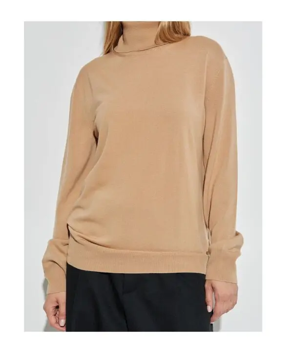 JIL SANDER High-neck Rib-knit Jumper - Beige