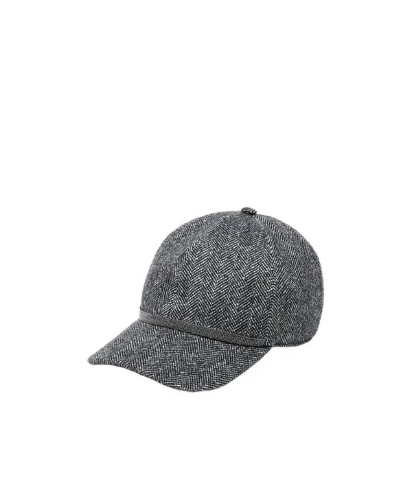 Brunello Cucinelli Brushed Chevron Baseball Cap - Grey