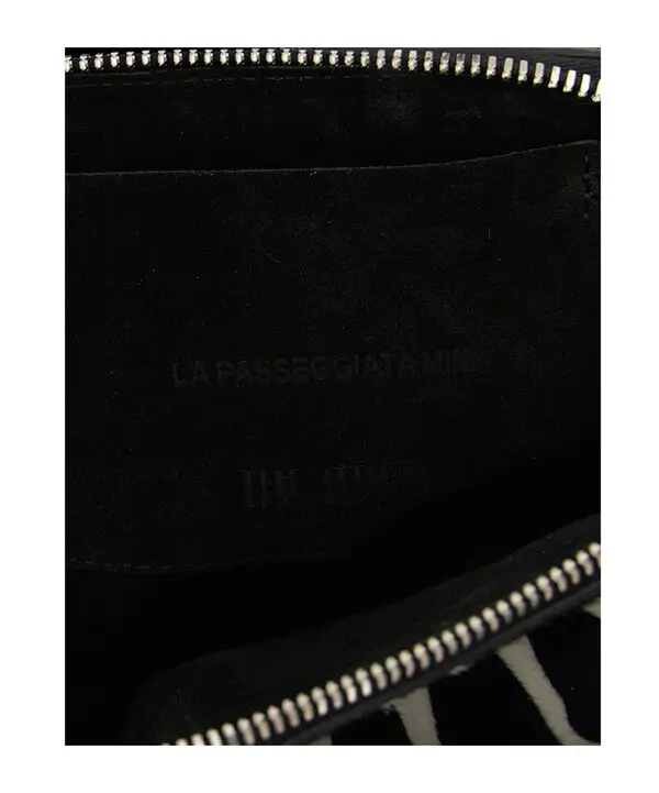 Attico La Passeggiata Mini Zebra Print Pony-effect Leather Tote Bag - White/black