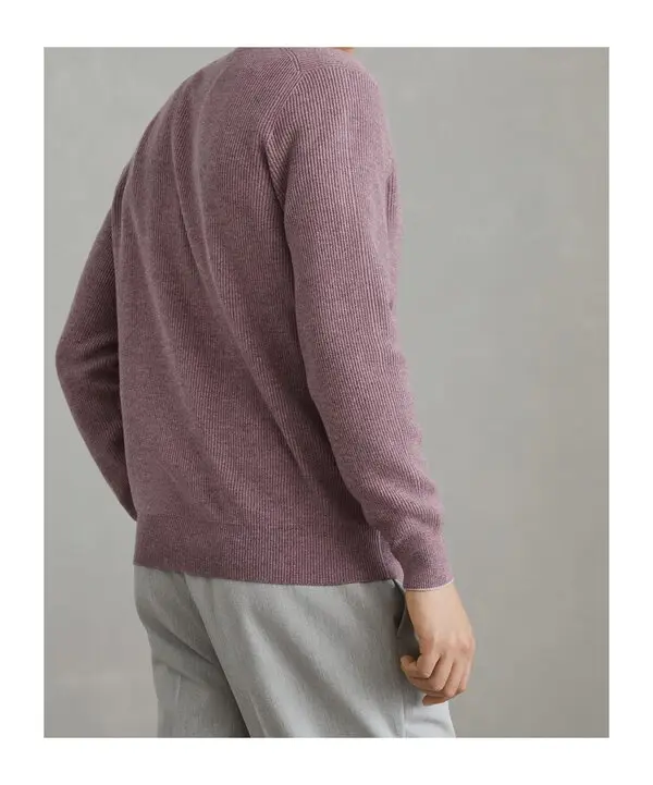 Brunello Cucinelli Ribbed V-neck Jumper