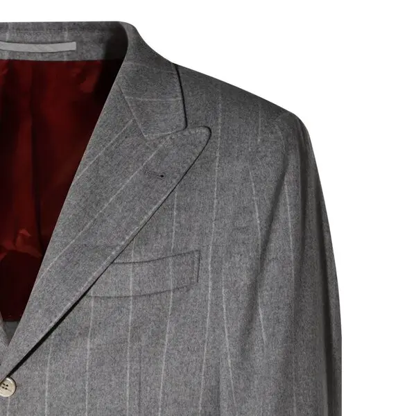 Brunello Cucinelli Single Breasted Tailored Blazer - Grey