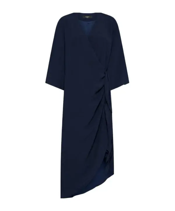 Seventy Ruffled Wrap Midi Dress