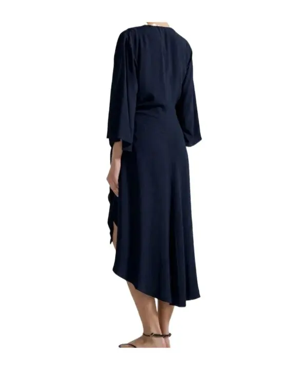 Seventy Ruffled Wrap Midi Dress
