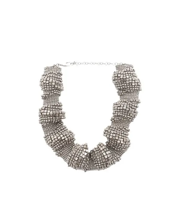 Brunello Cucinelli Sculptural Beaded Necklace - Gray