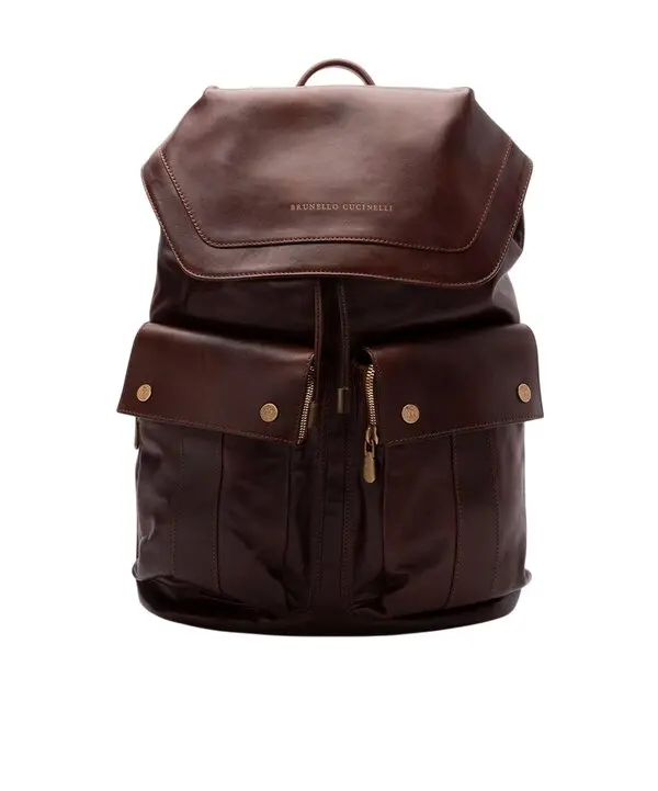 Brunello Cucinelli Leather Backpack - Black