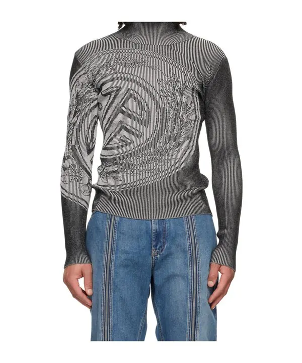 JEAN PAUL GAULTIER Laurel Stamp Jacquard Long Sleeve Sweater