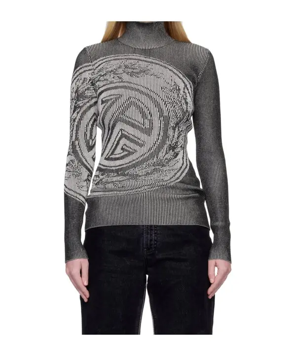 JEAN PAUL GAULTIER Laurel Stamp Jacquard Long Sleeve Sweater