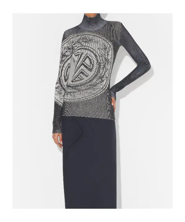 JEAN PAUL GAULTIER Laurel Stamp Jacquard Long Sleeve Sweater