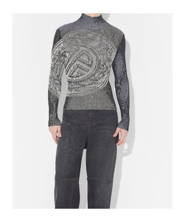 JEAN PAUL GAULTIER Laurel Stamp Jacquard Long Sleeve Sweater