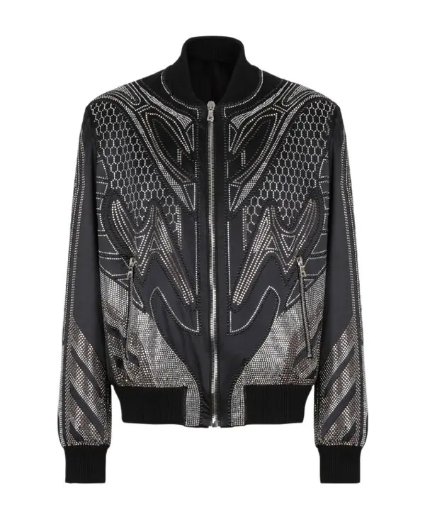 Balmain Studded Nylon Bomber Jacket