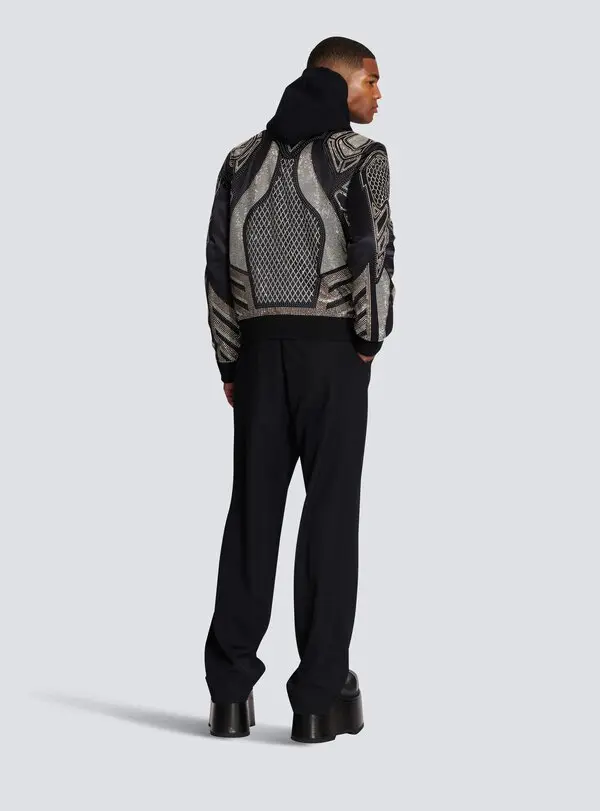 Balmain Studded Nylon Bomber Jacket