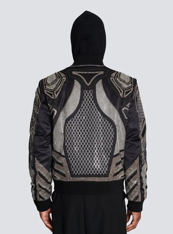 Balmain Studded Nylon Bomber Jacket