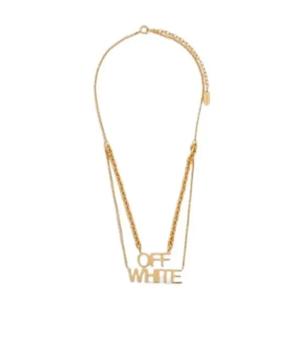 Off-White Logo Pendant Necklace - Yellow