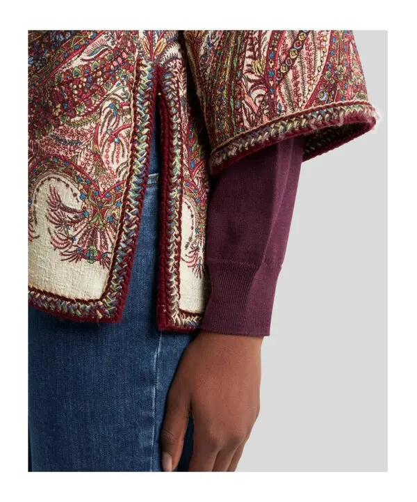 Etro Floral Paisley Jacquard Poncho