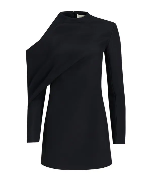 Khaite Asymmetrical Round Neck Dress - Black