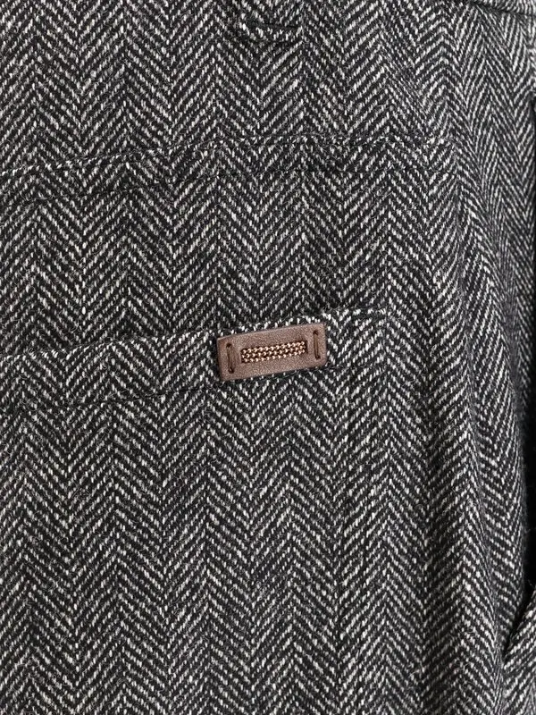 Brunello Cucinelli Straight Leg Herringbone Trousers