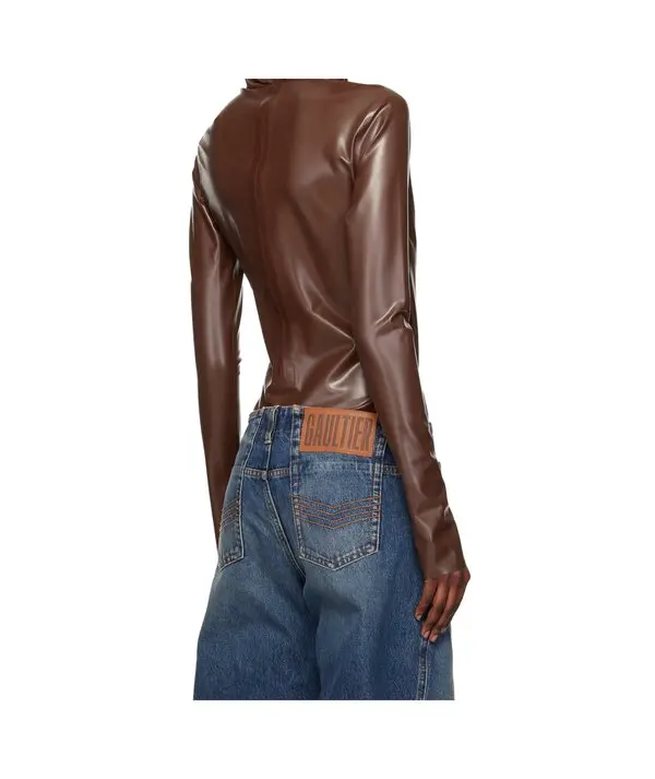 MUGLER Draped Long-sleeved Top