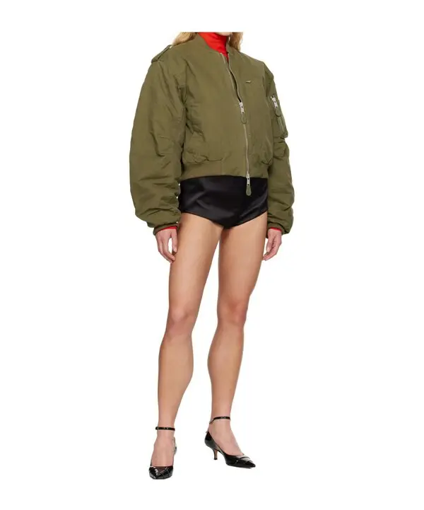 ENTIRE STUDIOS Zip-up Satin Shorts