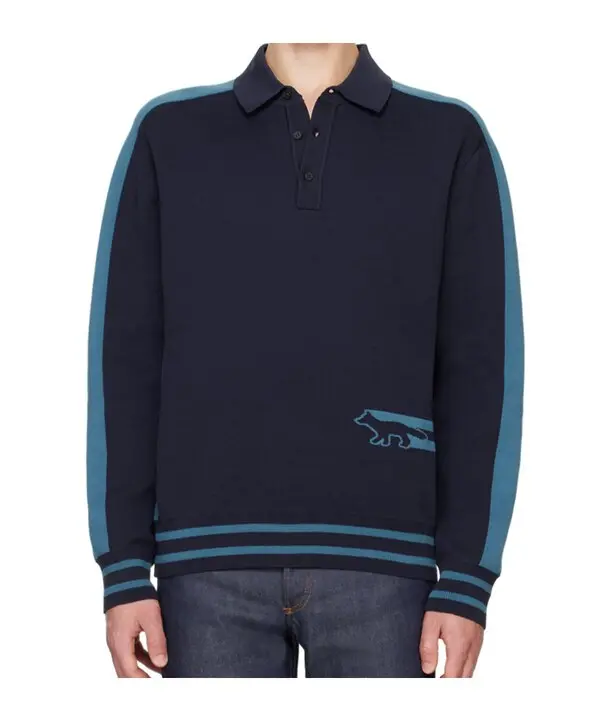 Maison Kitsuné Long-sleeved Polo Shirt