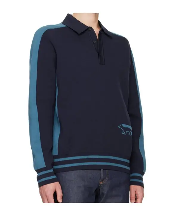 Maison Kitsuné Long-sleeved Polo Shirt