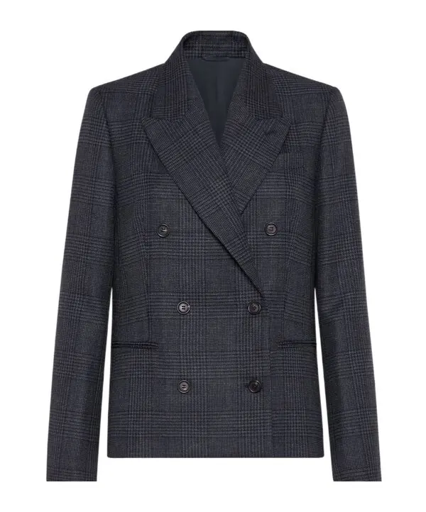 Brunello Cucinelli Plaid Double-breasted Blazer