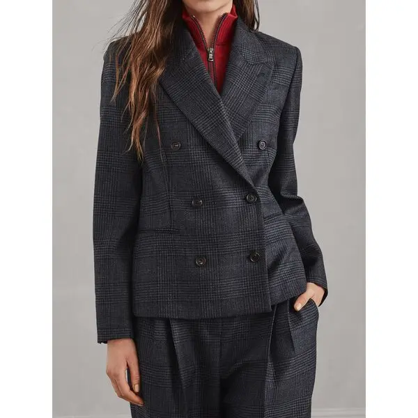 Brunello Cucinelli Plaid Double-breasted Blazer