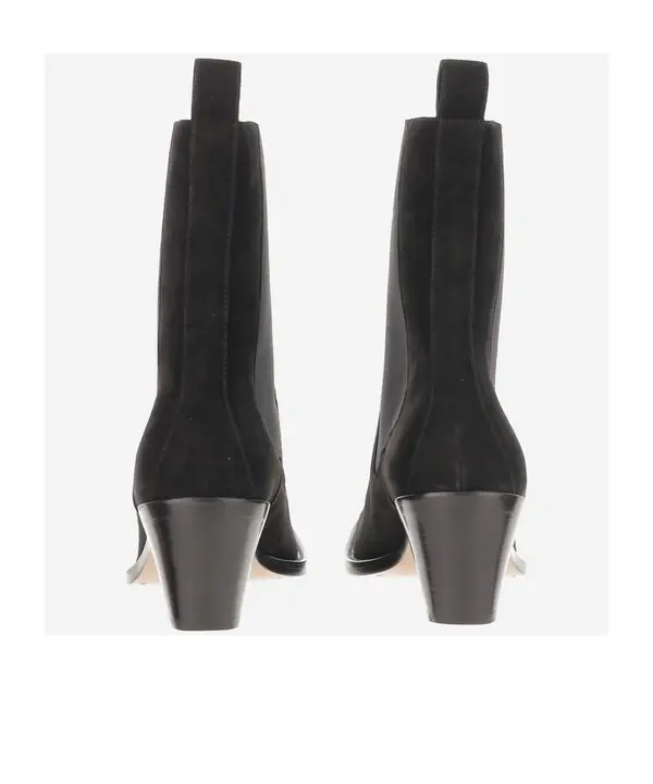Khaite Austin Slip-on Square Toe Heeled Ankle Boots