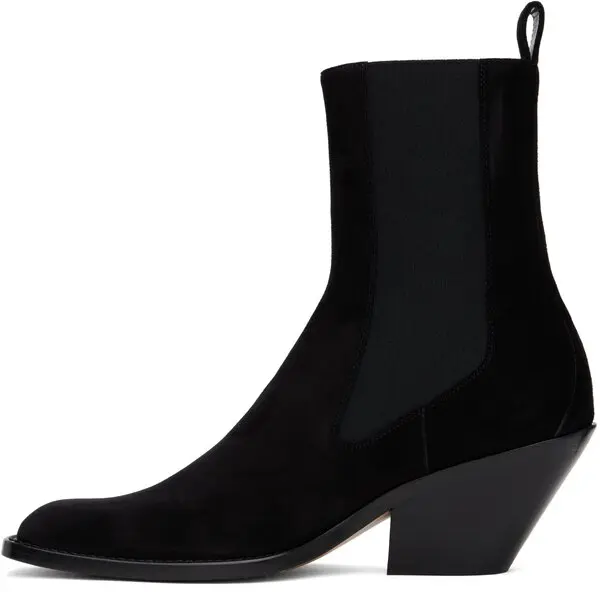 Khaite Austin Slip-on Square Toe Heeled Ankle Boots