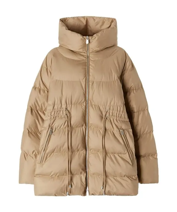 Pinko Quilted Padded Coat With High Neck - Nude