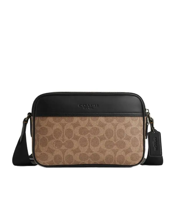 COACH Graham Shoulder Bag - Tan/black