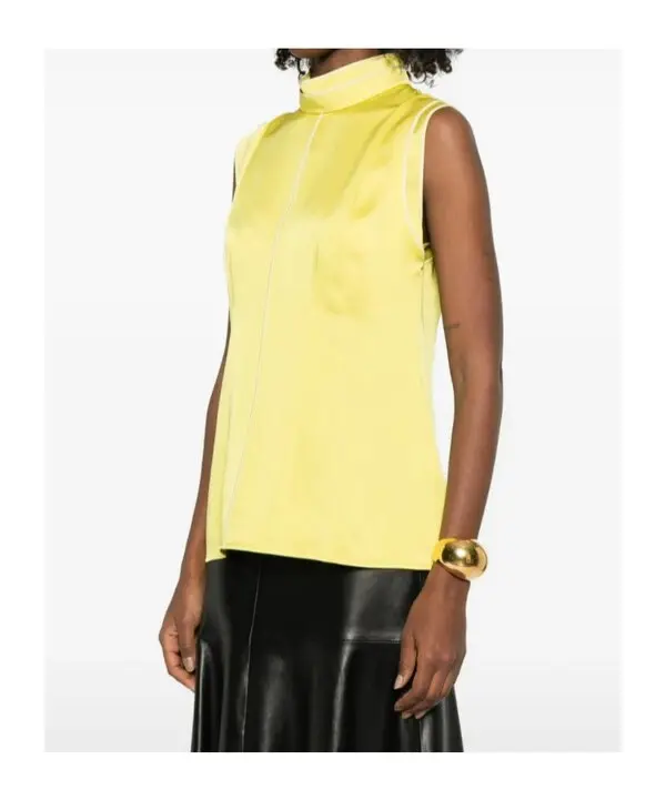 JIL SANDER Sleeveless Stand Collar Vest