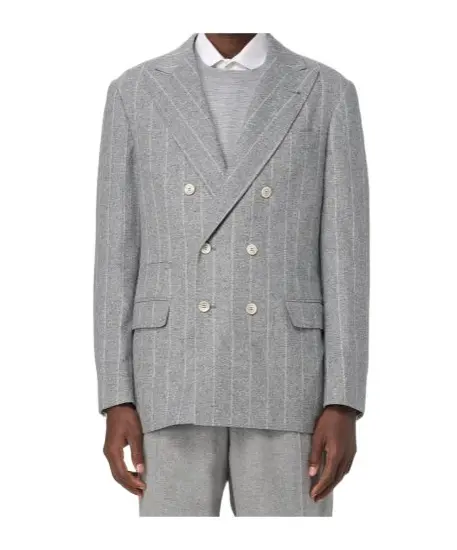 Brunello Cucinelli Double-breasted Pinstripe Detailed Blazer