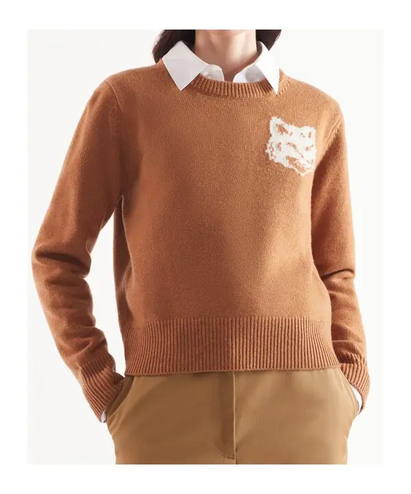 Maison Kitsuné Fox Head Intarsia Jumper - Sequoia