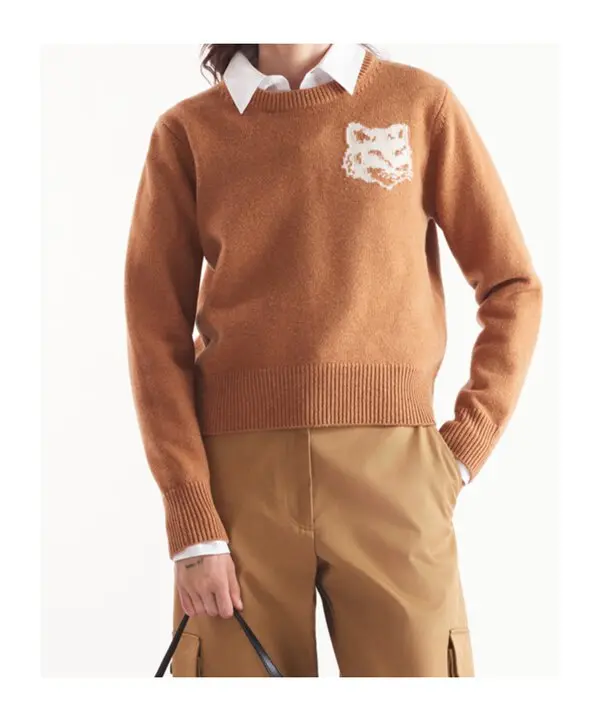 Maison Kitsuné Fox Head Intarsia Jumper - Sequoia