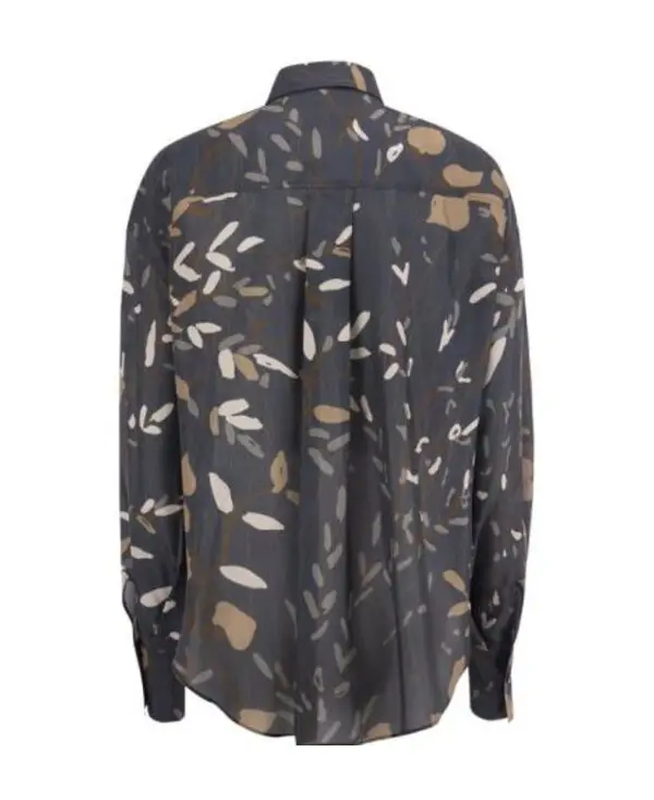 Brunello Cucinelli Abstract Print Silk Shirt