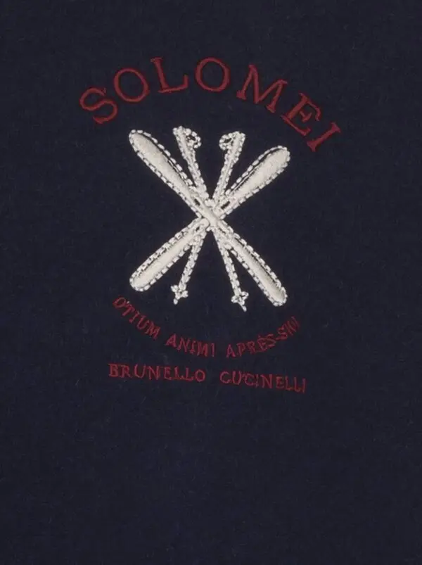Brunello Cucinelli Embroidered Logo Zip-up Sweatshirt