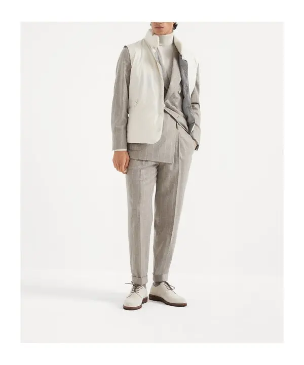 Brunello Cucinelli Sleeveless Padded Vest With Sherpa Collar