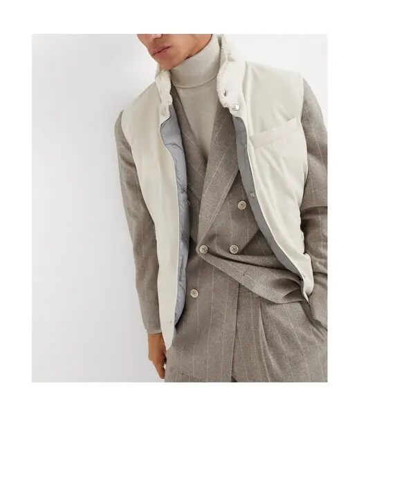 Brunello Cucinelli Sleeveless Padded Vest With Sherpa Collar
