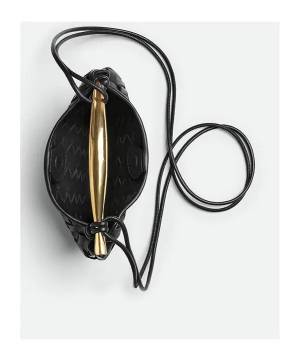 Bottega Veneta Mini Intreciato Leather Crossbody Bag With Metal Top Handle